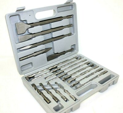 17 pcs Drill Bits & Chisel SDS Plus Rotary Hammer BIt Set Fits Bosch ...
