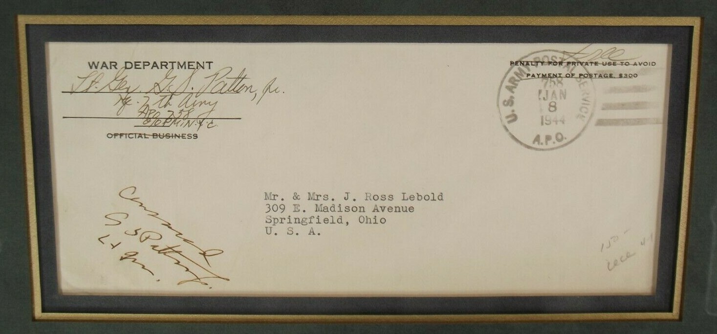 General George Patton US Seventh Army Signed War Dated Autograph Framed ...