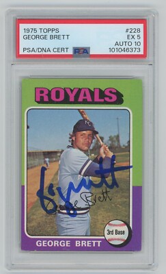 1975 Topps George Brett RC Rookie Autograph #228 PSA 5 Auto 10 HOF | eBay