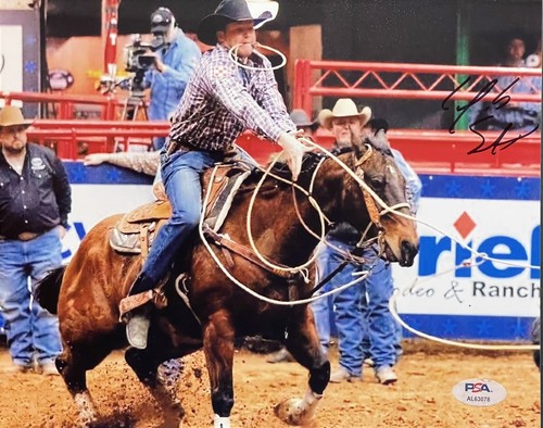 Caleb Smidt Signed Auto NFR Wrangler Rodeo 8x10 Photo Tie Down Roping ...