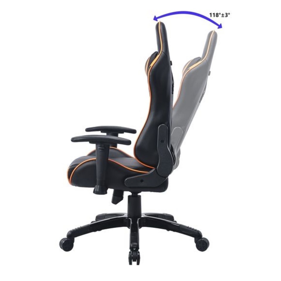 ADX Firebase Jr Race 24 Gaming Chair Black PC Console Adjustable Arms ...