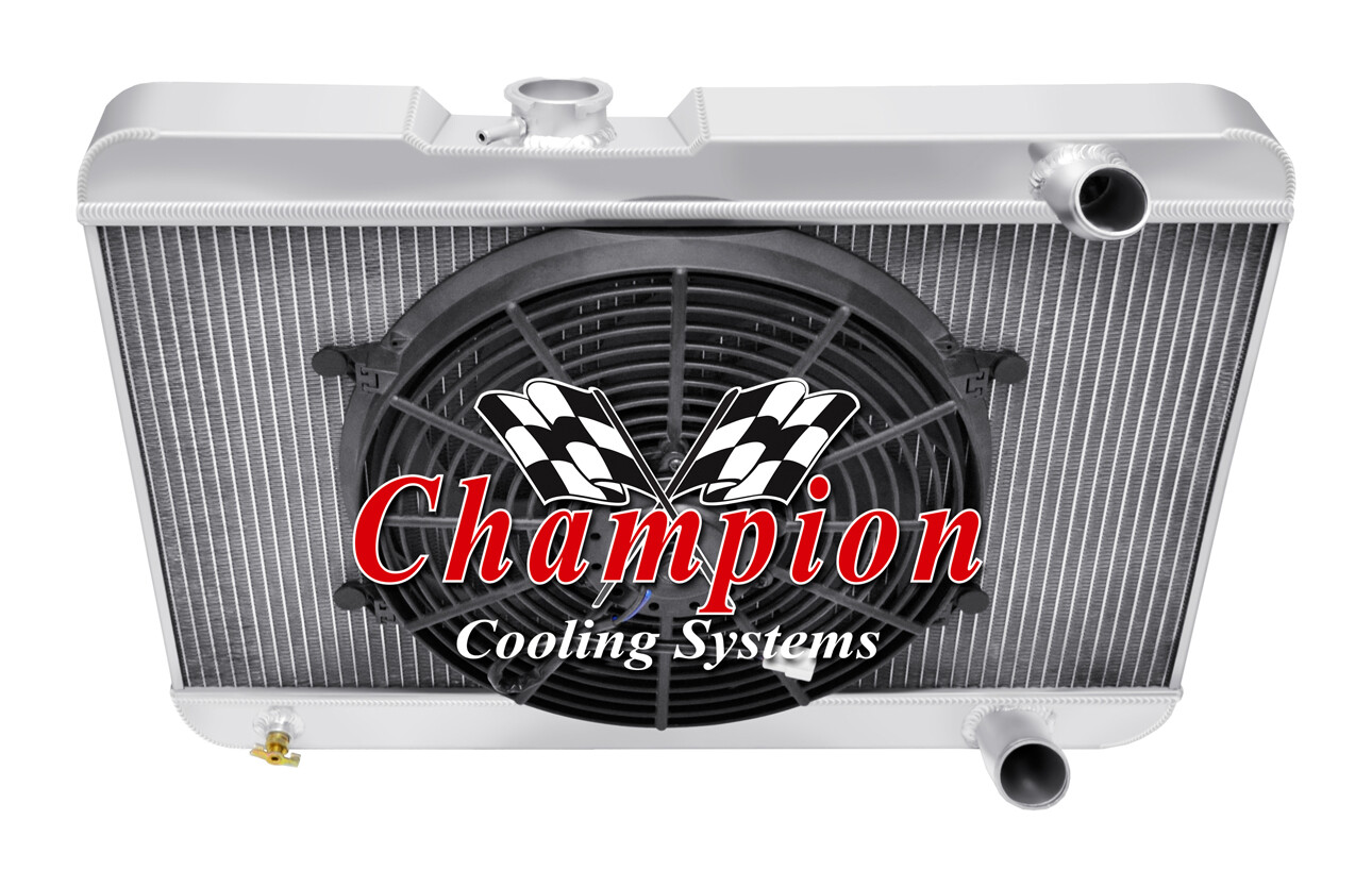 3 Row Ace Champion Radiator W/ 14" Fan for 1963 Pontiac LeMans V8 ...