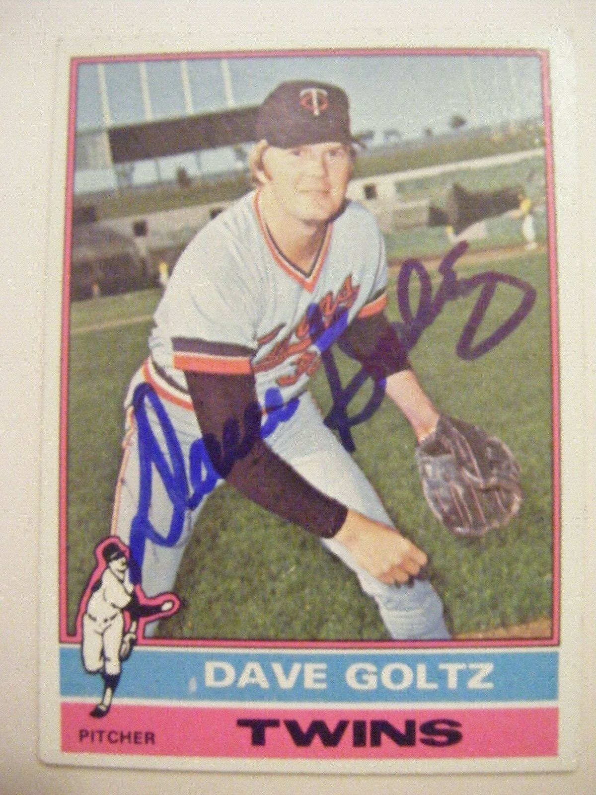 DAVE GOLTZ signed TWINS 1976 Topps baseball card AUTO ROTHSAY HS ...