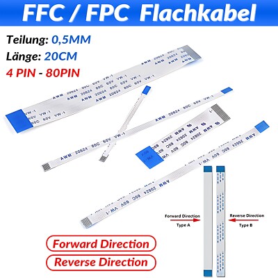 FPC FFC Flachbandkabel Flat Kabel Flexible Flat Cable Ribbon 0,5mm ...
