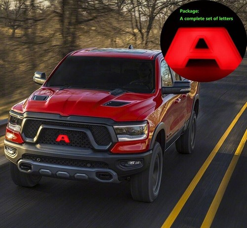 Red LED Lighted Replacement Letters For Dodge Ram 1500 Grille 2013-2018 ...
