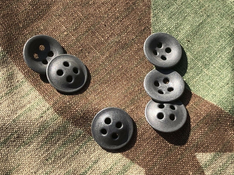 132 RARE org vtg German WWII 14mm DISH BUTTONS Service Shirt tunic cap ...