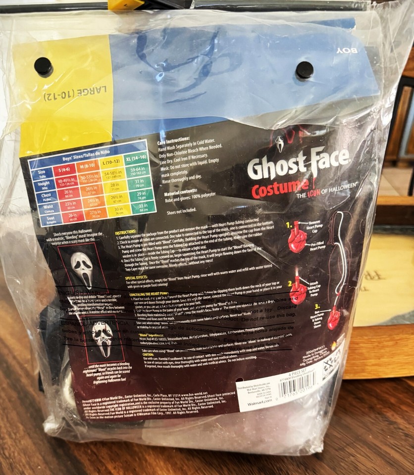 Scream Bleeding Ghost Face SCREAM Costume Mask Robe Gloves Fun World ...