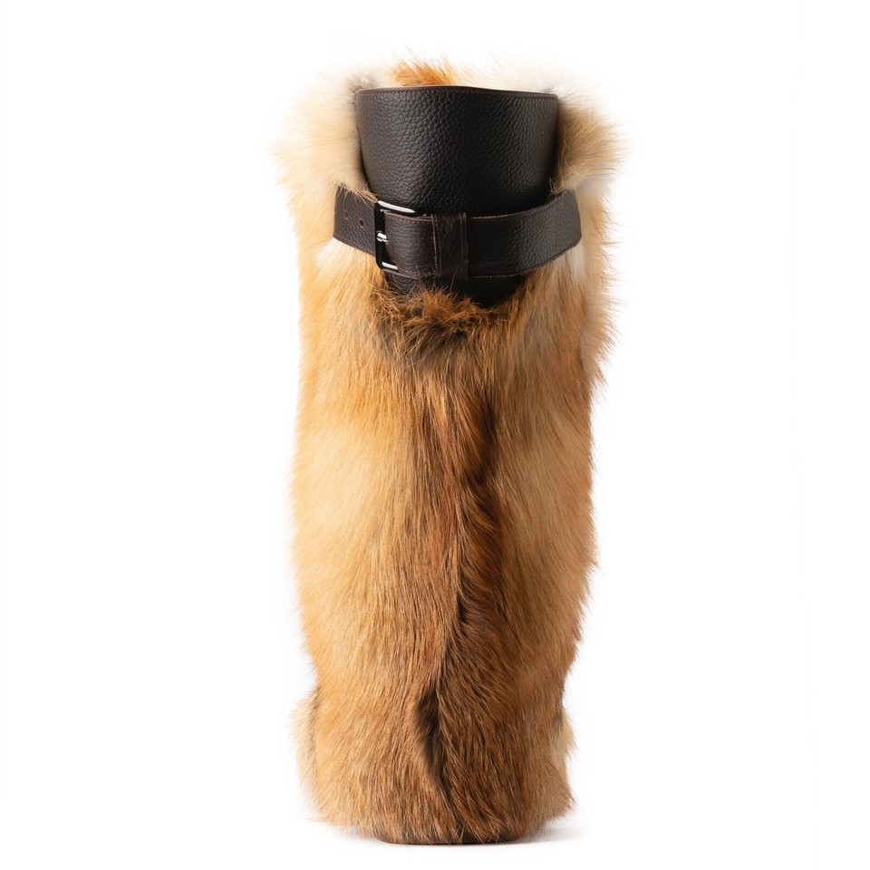 Red High Fox Fur Boots for Women Moutons Mukluk Womens Winter Snow ...