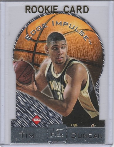 TIM DUNCAN ROOKIE CARD #1 Draft Pick Die-Cut BASKETBALL 1996 RC San ...