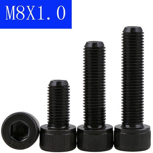M8-1.0 FINE Thread Socket Head Caps Screws 12.9 Alloy Steel Black Oxide ...