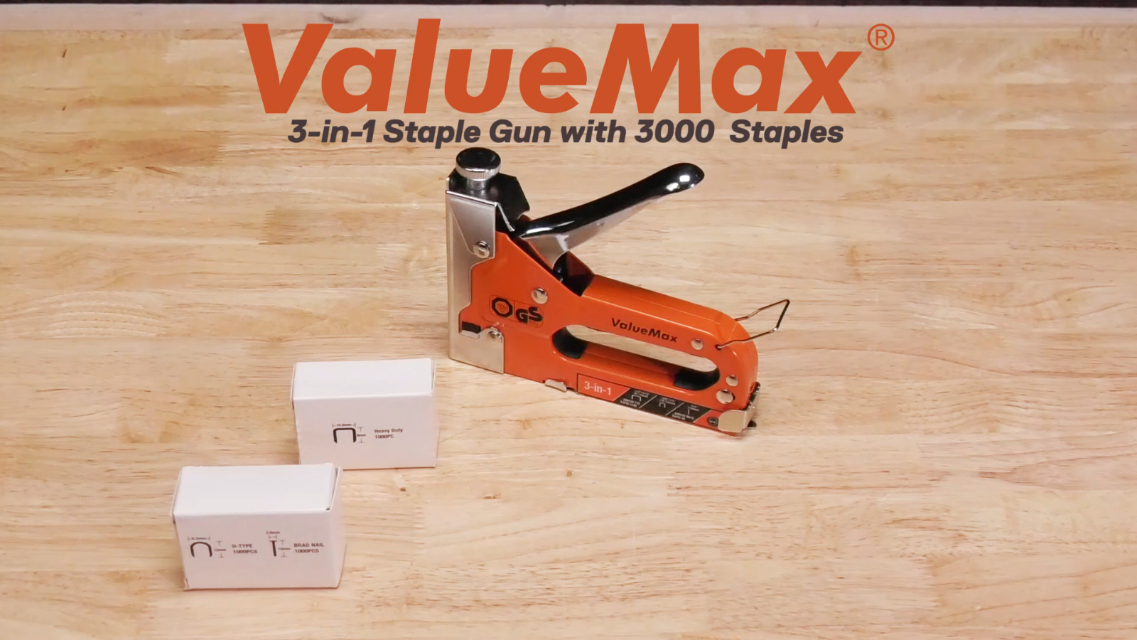 ValueMax Heavy Duty Staple Gun Set Tracker Nailer Stapler Kit W ...