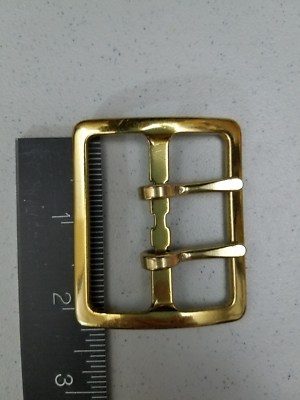 NOS ANTIQUE VTG/2"DOUBLE PRONG BRASS BELT BUCKLE/Sam Browne/Military(WW ...