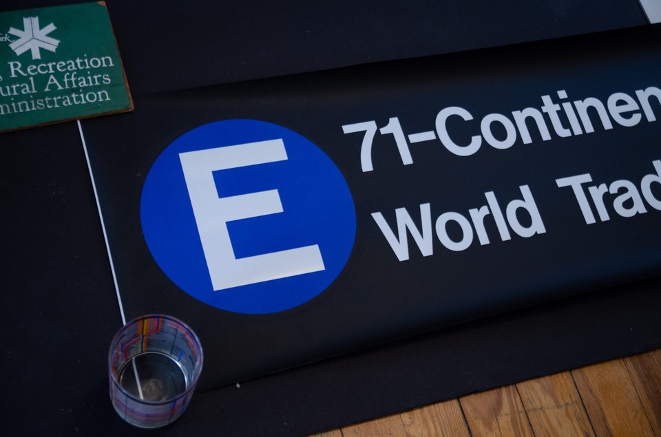 1980s New York City Subway E Train Sign World Trade Center Forest Hills ...