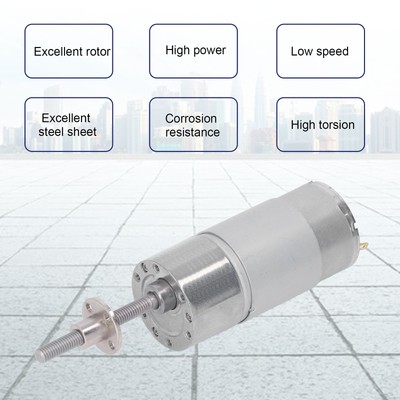 Self Locking DC Worm Gear Motor With Flange M6 Rotating Shaft Thread ...