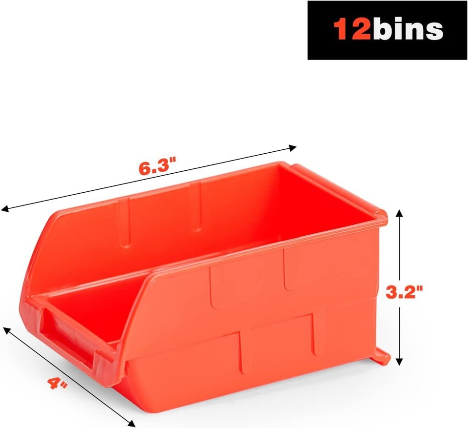 Wall Mounted Storage Bins, Plastic Hanging Storage Organizer Bins ...