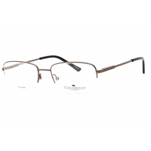 Chesterfield Men's Eyeglasses Half Rim Brushed Grey Metal Frame CH 891 ...