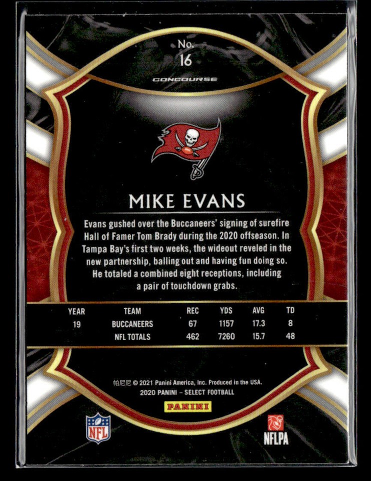 2020 Panini Select #16 Mike Evans Card Tampa Bay Buccaneers | eBay