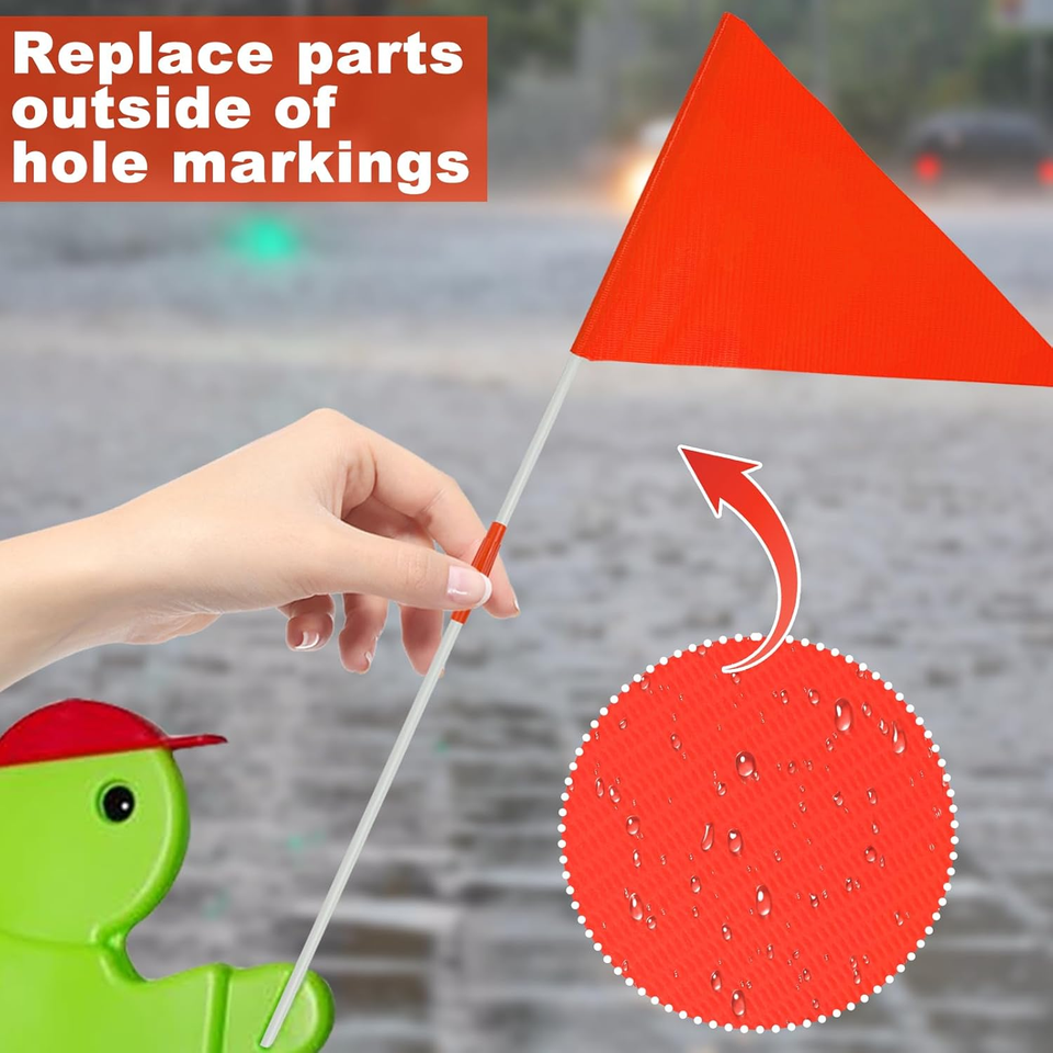 2 Pack Safety Flags with Pole for Step2 Step Kid Alert Slow down Signs ...