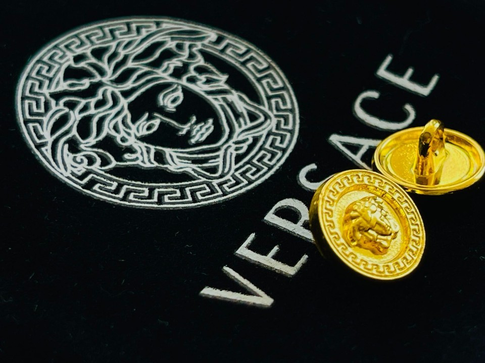 Lot of 2 Versace Buttons size 12 mm 0,3 inch color gold small | eBay