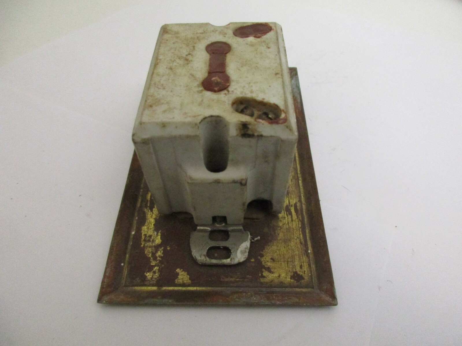 ANTIQUE VINTAGE PERKINS Single Pole BRASS LIGHT SWITCH Mother Of Pearl ...