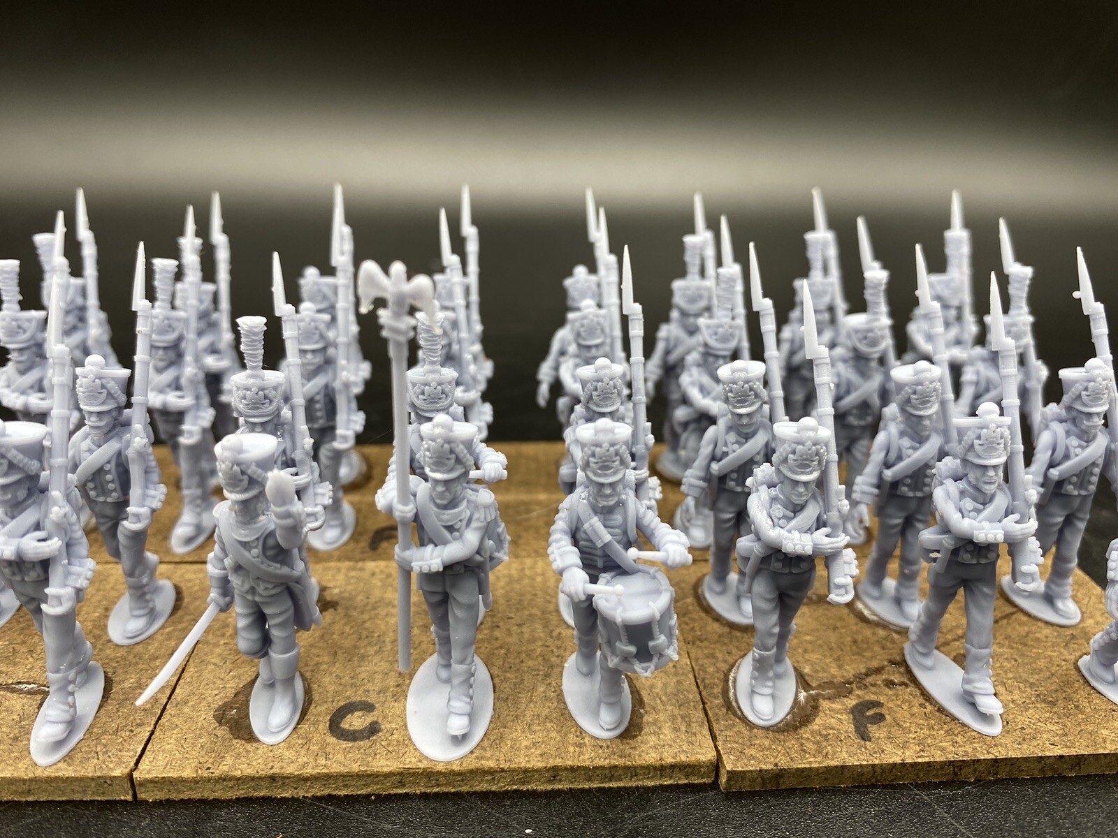 28mm, 3D Printed, Napoleonic, French 1812 Line Infantry (36), Black ...