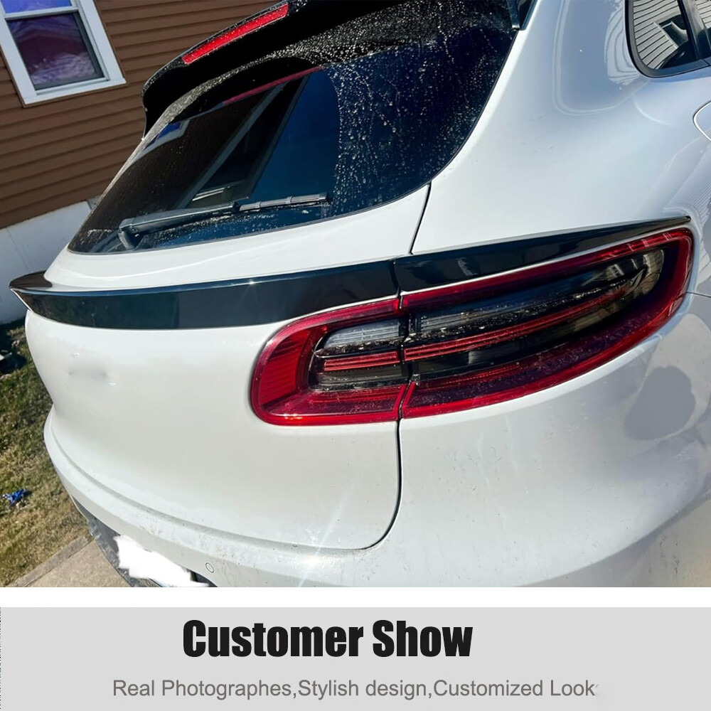 For Porsche Macan 2014-2017 Glossy Black Rear Middle Trunk Spoiler ...