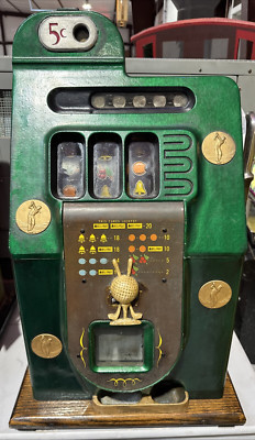 Vintage Mills 5 Cent Golf Slot Machine | eBay