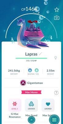 Pokémon Go Gigantamax Lapras For Pokedex Entry Or Max Raid Battle | eBay