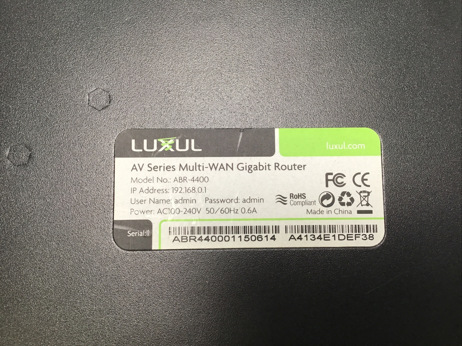 LUXUL ABR-4400 MULTI-WAN 4 PORT GIGABIT ROUTER | eBay