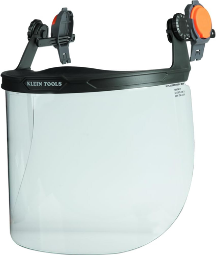 Klein Tools 60528 Full-Brim Hard Hat Face Shield, Clear, Impact-Rated ...