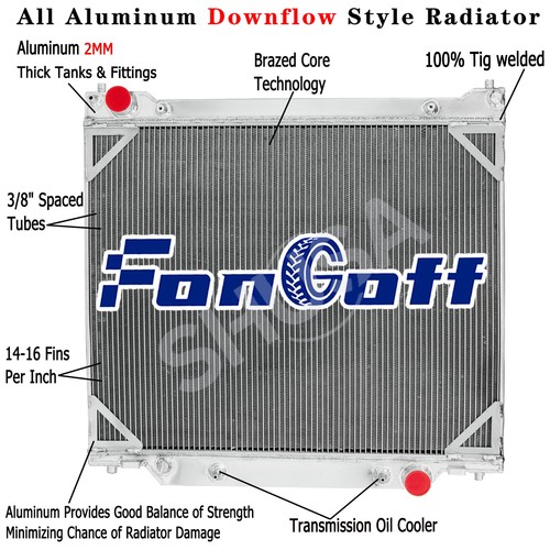 4 Rows Aluminum Radiator for 1997-2014 Ford E150 E250 E350 Econoline ...
