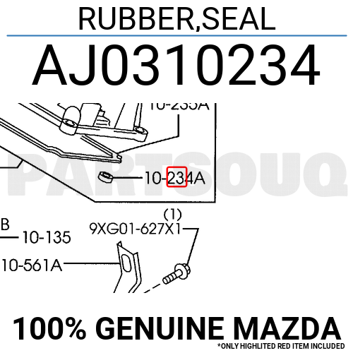 AJ0310234 Genuine Mazda RUBBER,SEAL AJ03-10-234 | eBay