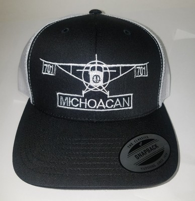 MICHOACAN MEXICO EL AVION 701 HAT MESH TRUCKER BLACK WHITE ADJUSTABLE ...
