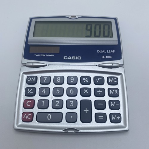 Casio SL-100L Basic Solar Folding Compact Calculator Multicolor Dual ...