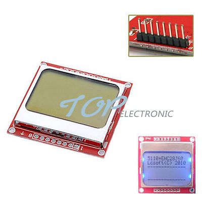 84x48 Nokia LCD Module Blue Backlight Adapter PCB Nokia 5110 LCD For ...