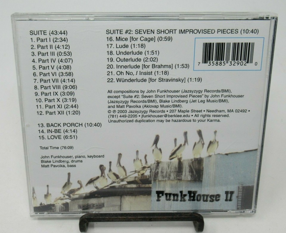 FUNKHOUSE: FUNKHOUSE II MUSIC CD, 22 GREAT JAZZ TRACKS, JAZSYZYGY ...