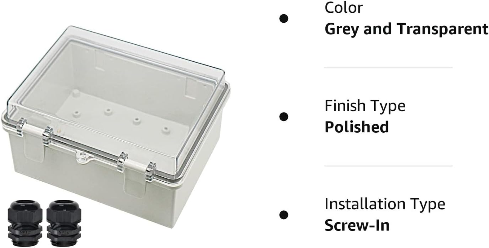 Junction Box ABS Plastic Dustproof Waterproof IP65 Box Hinged Shell 8 ...