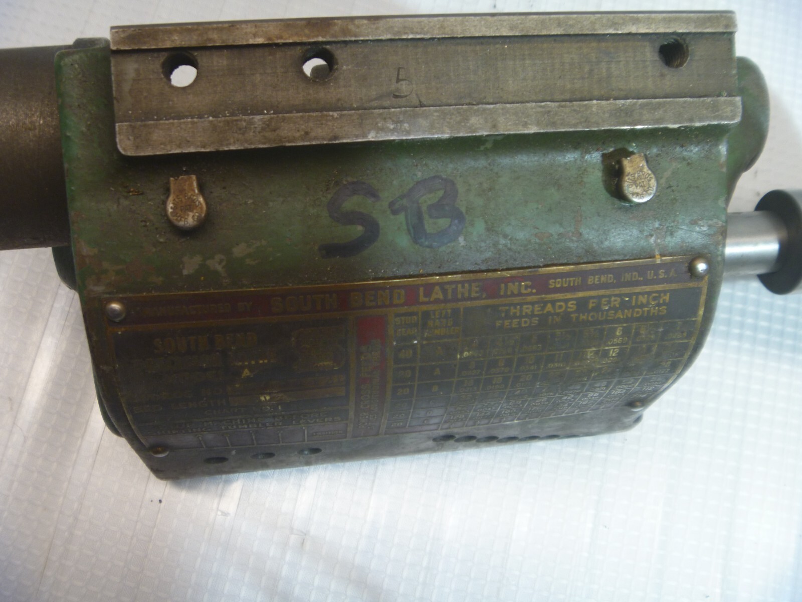 South bend 9" lathe MODEL A quick change gear box HOUSING ONLY 600 NK1 ...