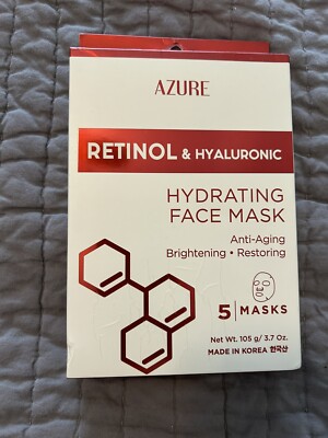 AZURE~Korean Set of 5 Masks Retinol & Hyaluronic Anti Aging Face Sheet ...