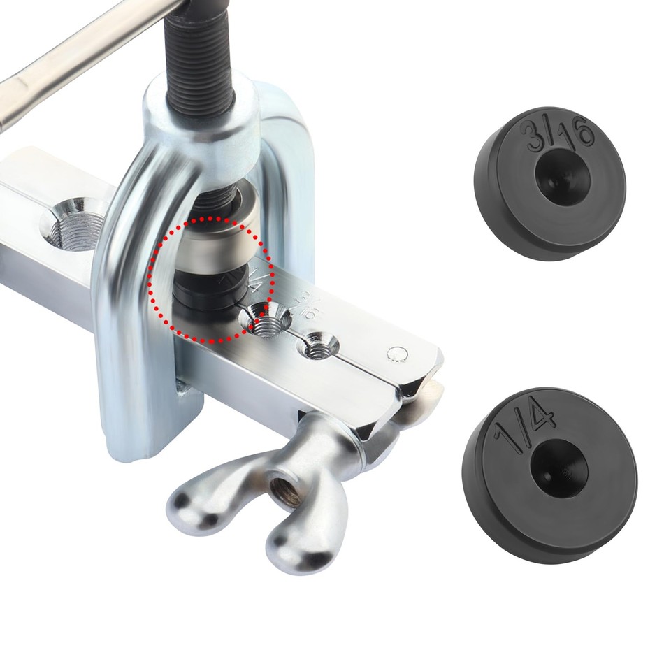 6PCS Brake Line Flaring Tool Kit Flare Adapter,3/16" & 1/4" Steel ...