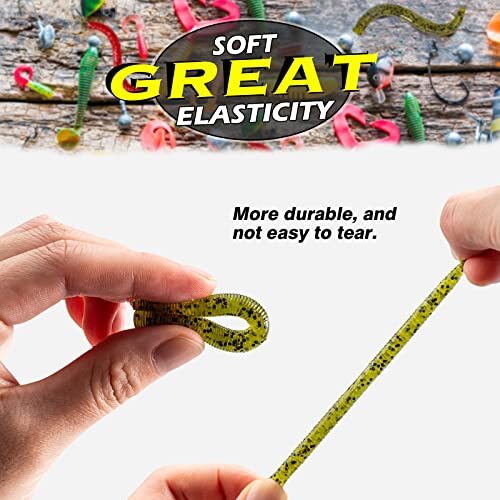 Wacky Worm Fishing Lure Kit, Bass C-50pcs 3" Wacky Worms &10pcs Hooks ...