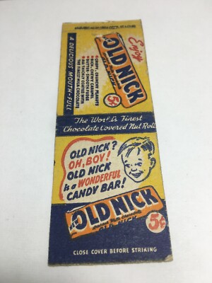 Vtg Old Nick 5 Cent Candy Bar Grinning Boy Children Love Empty ...