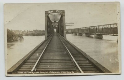 1910-1920 era Columbus Junction Iowa railroad Bridge Real Photo ...