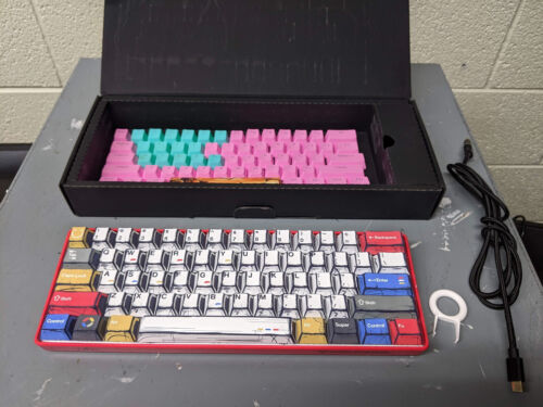 Clix x Matrix Keyboard Limited Ed Red Case - Mix of Linear/Blue/Silver ...