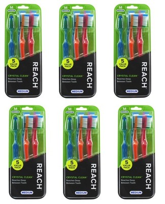 BL Reach Toothbrush Crystal Clean Medium 5 Count X 6 Pieces | eBay