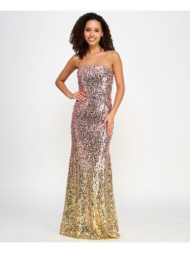 VIOLET WEEKEND Womens Sleeveless Strapless Full-Length Formal Gown ...