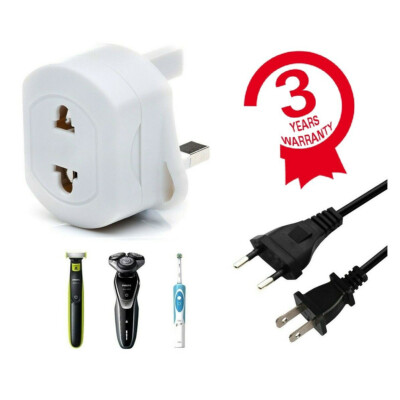 3 X 2Pin To 3Pin UK Shaver Adapter Plug Socket Converter EU European ...