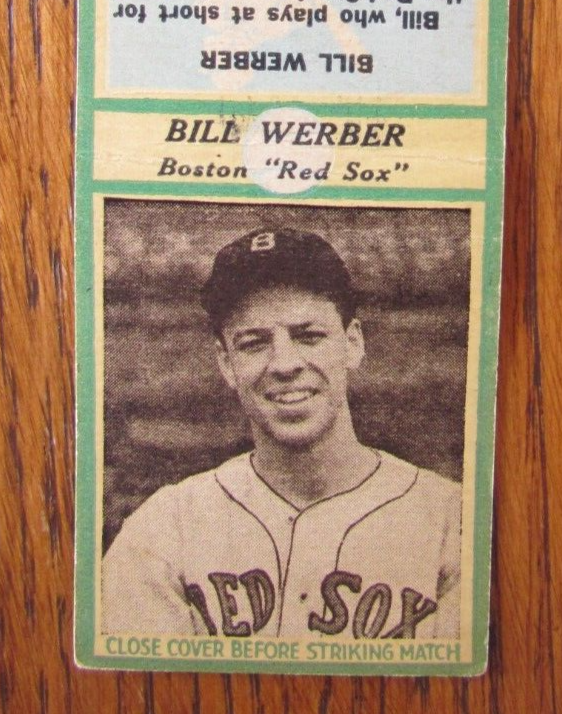 1935 BASEBALL MATCHBOOK MATCHCOVER: BILL WERBER BOSTON RED SOX DIAMOND ...