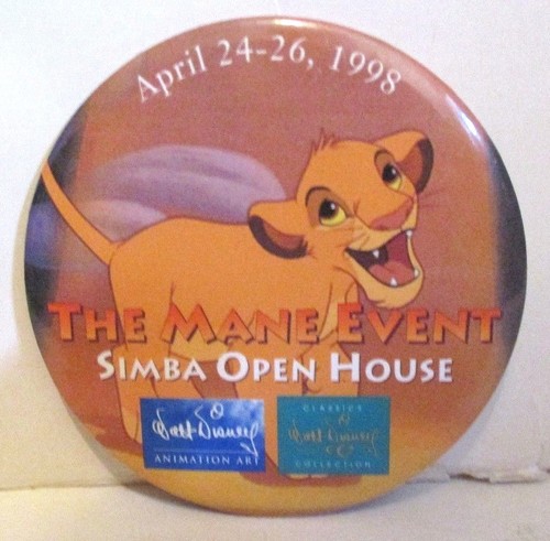 WALT DISNEY CLASSICS COLLECTION PIN BACK BUTTON MANE EVENT 1998 SIMBA ...