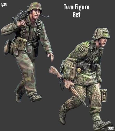 1/35 Resin Figure German Whermacht MG Crew Running (2 Fig Set) Model ...